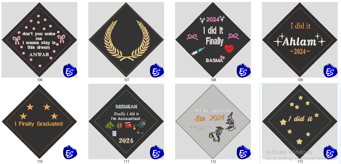 WilcomStock - Graduation Cap Topper Embroidery free